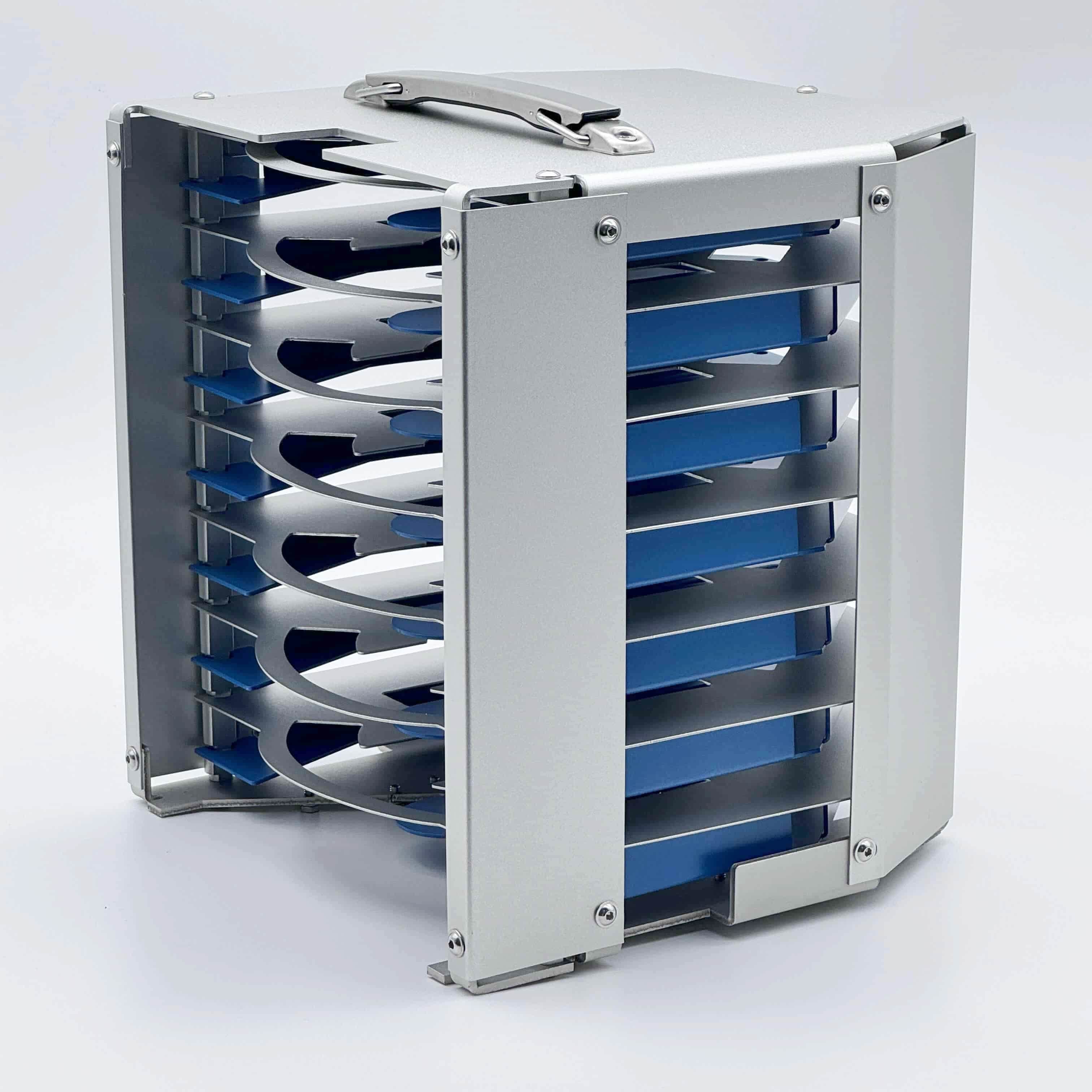 주문 5052 알루미늄 웨이퍼 캐리어 카세트 시리즈 파란색 테플론 코팅으로 열과 화학 물질에 저항